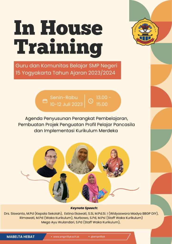 IN HOUSE TRAINING (IHT), SARANA BELAJAR KURIKULUM MERDEKA GURU SMP ...